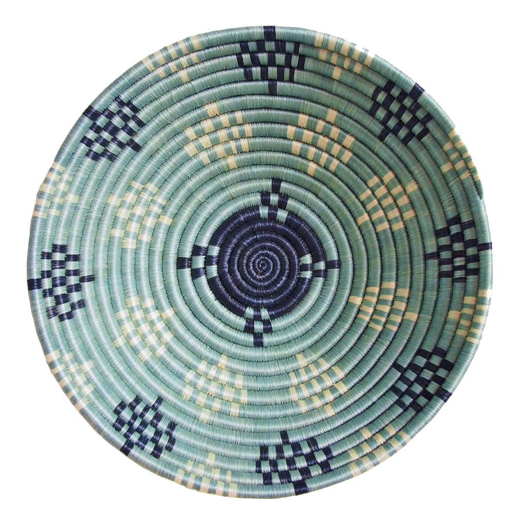 Pale Blue Baskets for Wall Decor | Round Woven Decorative Bowl – Prince ...