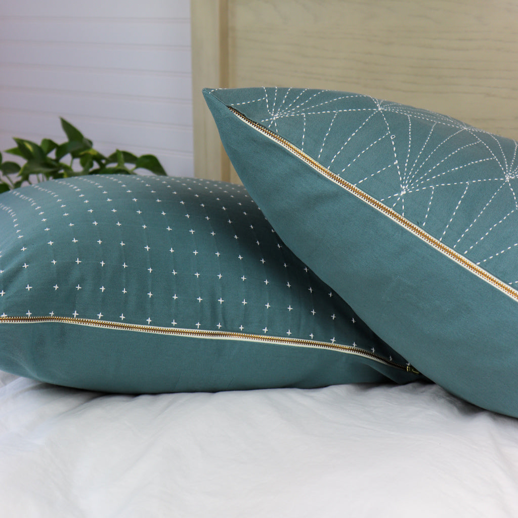 Teal Blue Throw Pillow Cover | Blue Green Grey Decorative Pillow ...