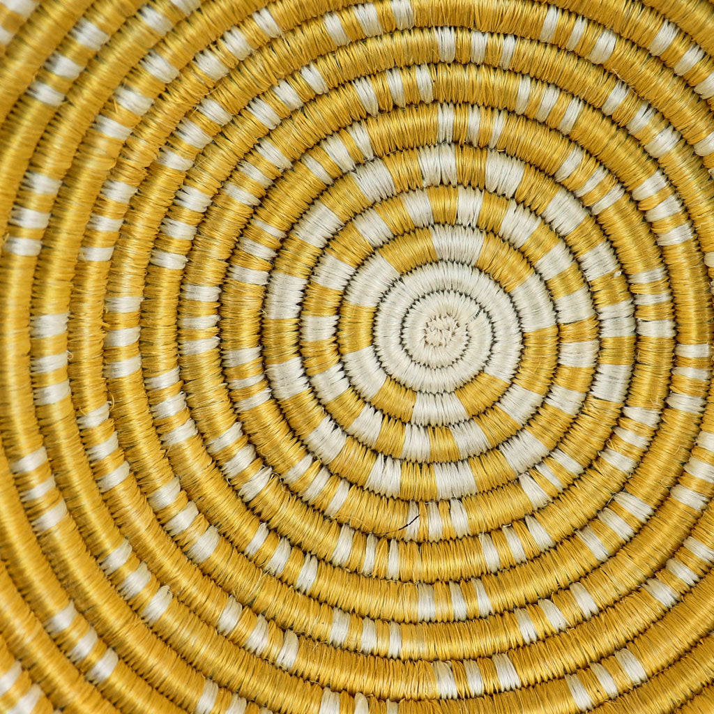 Yellow Basket for Wall Decor | Round Woven Decorative Bowl – Prince & Pom
