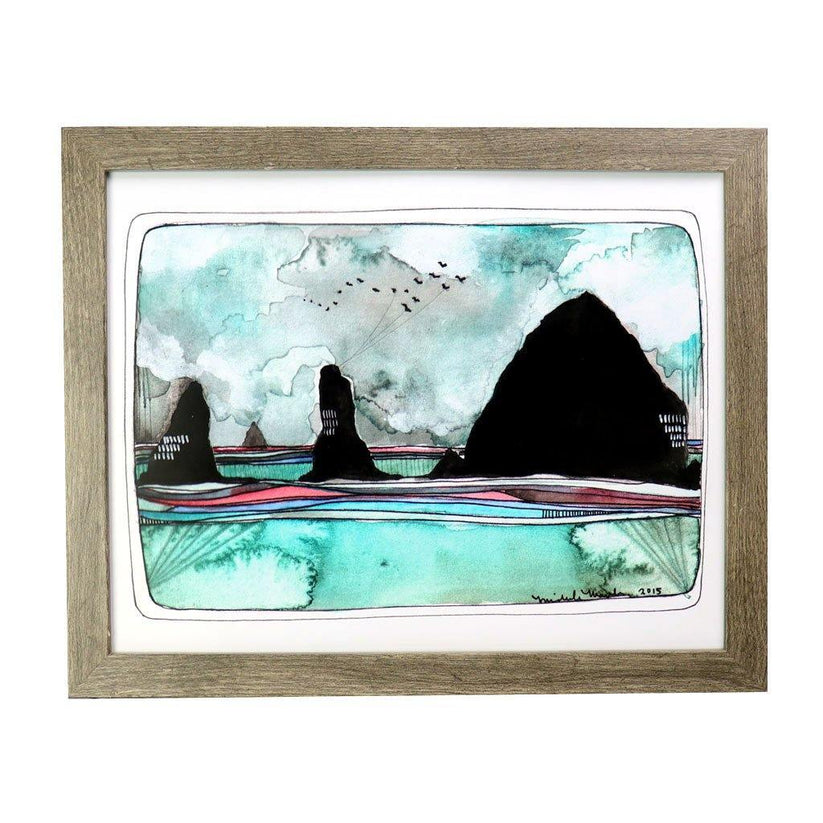 Decorative Wall Art | Art Prints | Haystack Rock Portland OR | 8x10 "or ...